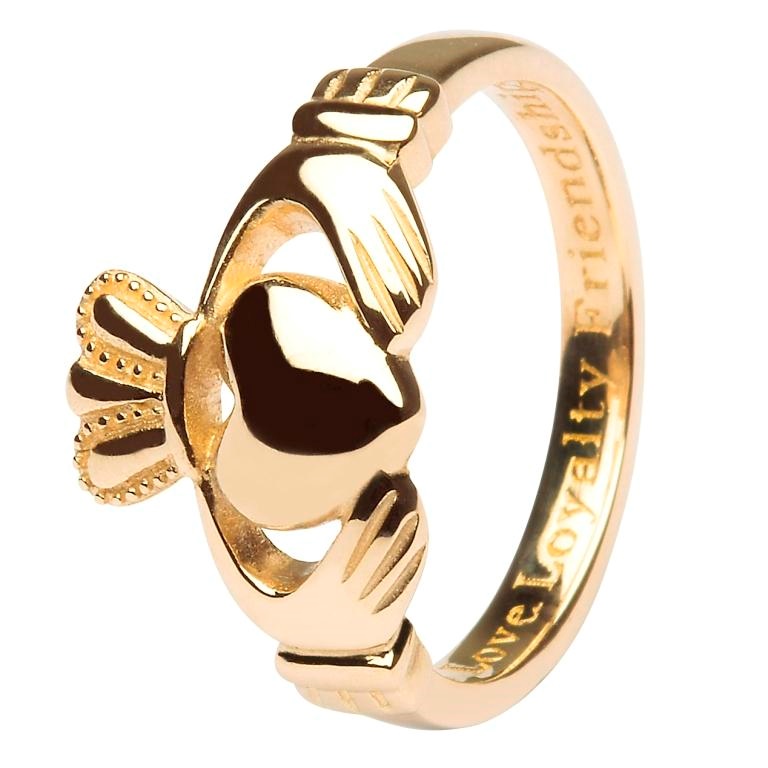 Gold Traditional Irish Claddagh Ring Heavy 10K - Irish Jewelry | Irish ...