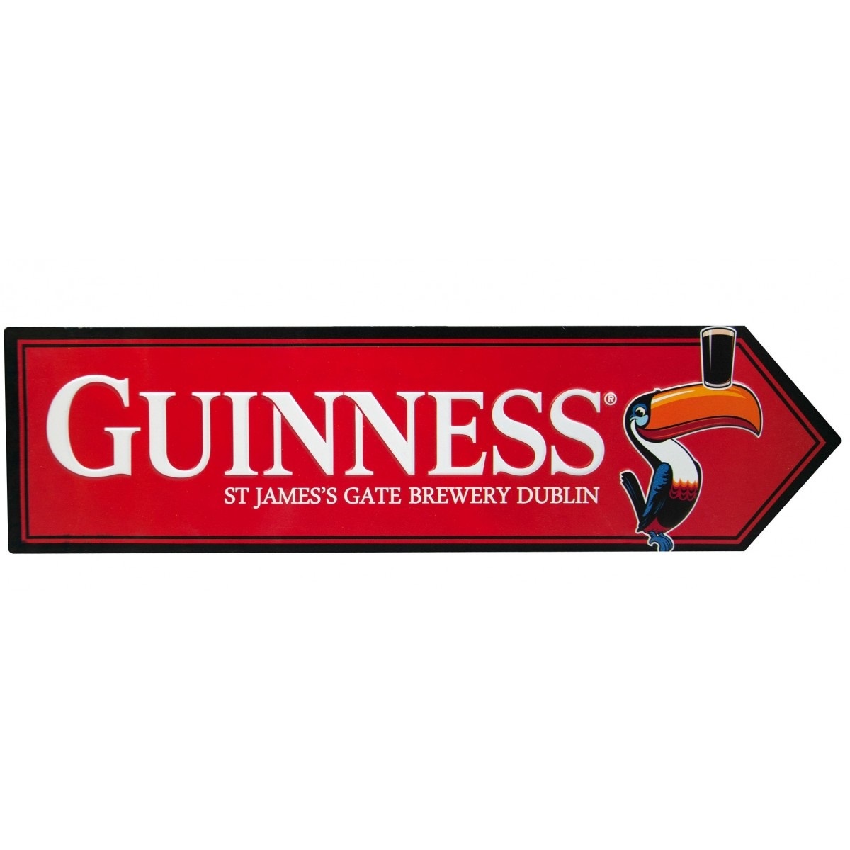 Guinness Red Toucan St James Gate Road Metal Sign - Irish Jewelry ...