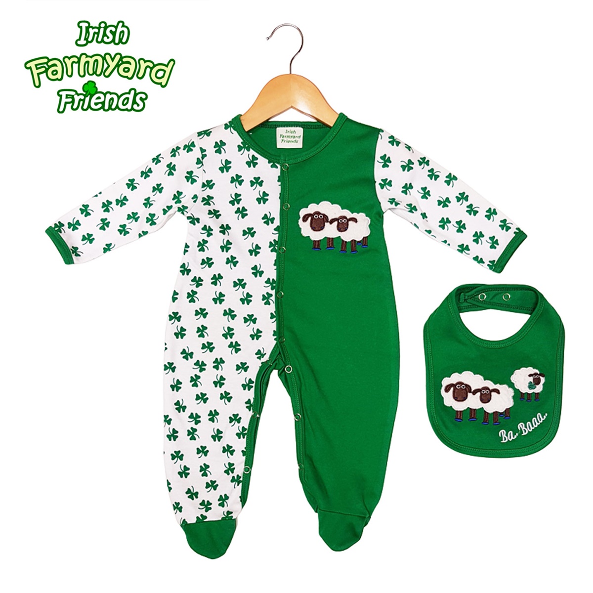Irish Baby Pajama Onesie with Matching Bib - Irish Jewelry | Irish ...