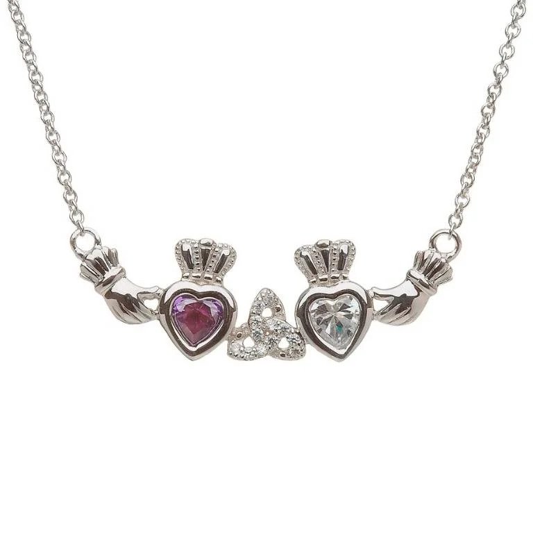 Shanore Mother's Family Trinity Knot Pendant, 2 Birthstone - Irish ...