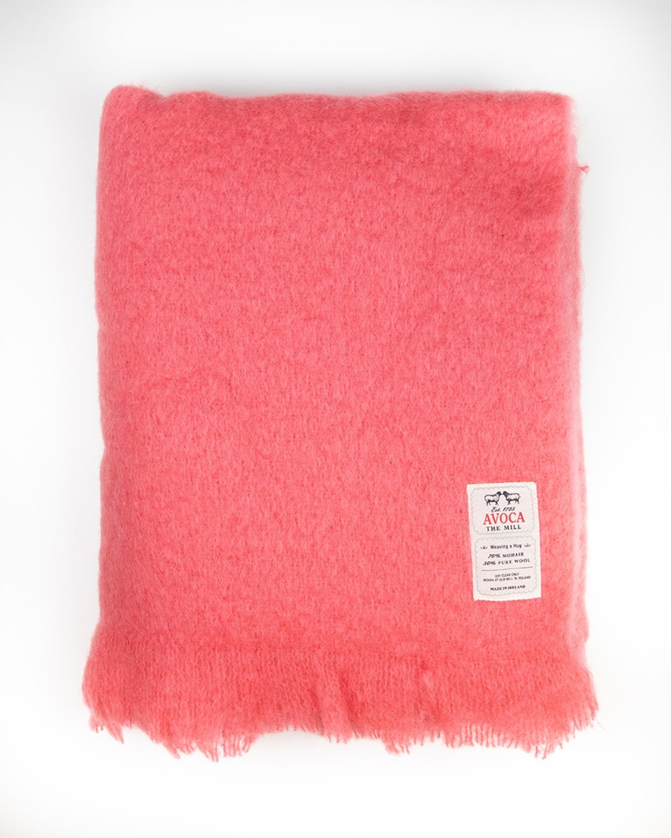 Avoca Handweavers Coral Mohair Throw L - Irish Jewelry | Irish Store ...