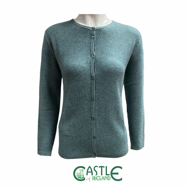 Castle Knitwear Ladies Round Neck Wool Cashmere Lumber Cardigan, Loch ...