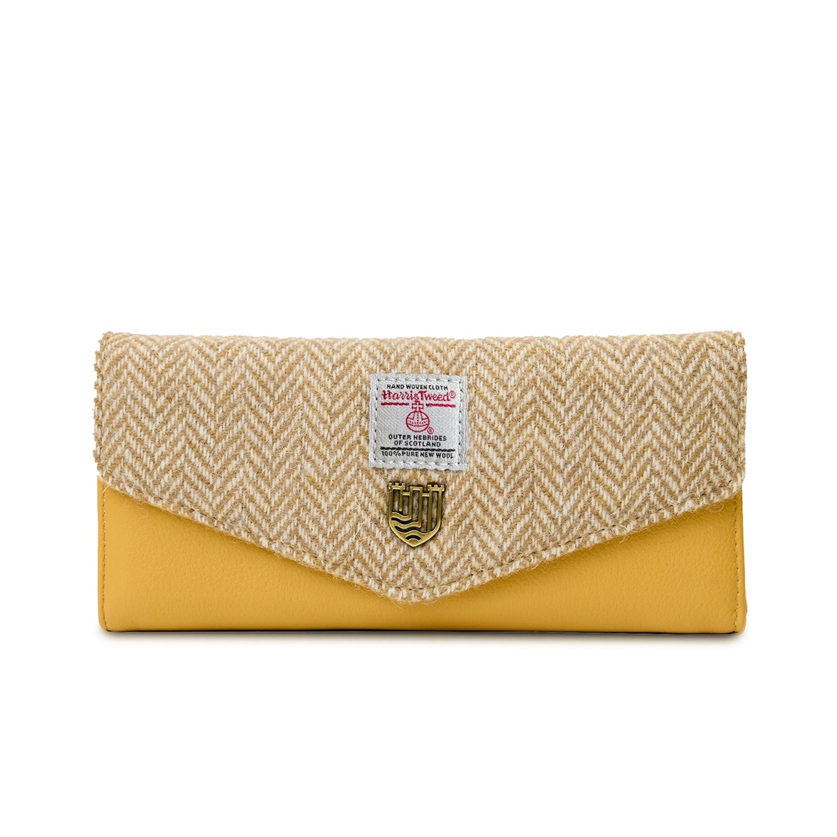 Islander Large Clasp Purse with HARRIS TWEED - Cream Herringbone ...