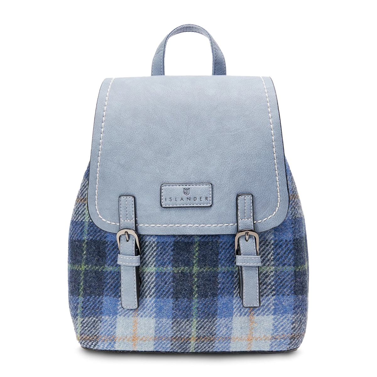 Islander Jura Backpack with HARRIS TWEED - Blue Tartan - Irish Jewelry ...