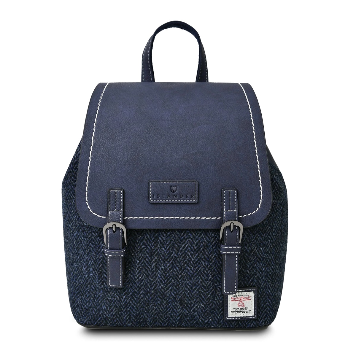 Islander Jura Backpack with HARRIS TWEED - Navy Herringbone - Irish ...