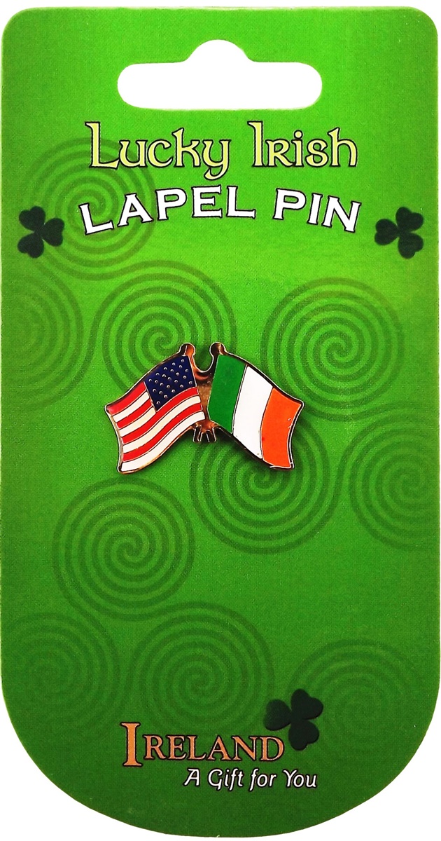Ireland and USA Crossed Flag Lapel Pin - Irish Jewelry | Irish Store ...