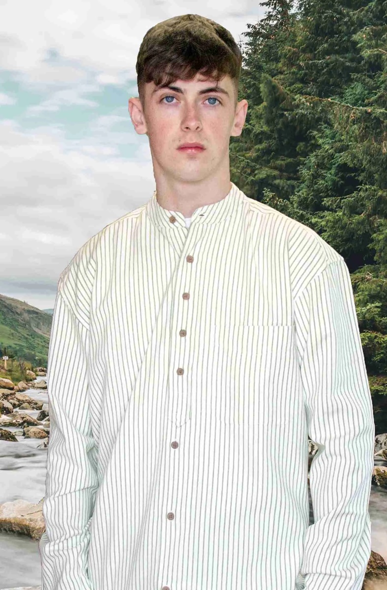 Emerald Isle Weaving Traditional Irish Grandfather Shirt, White with ...