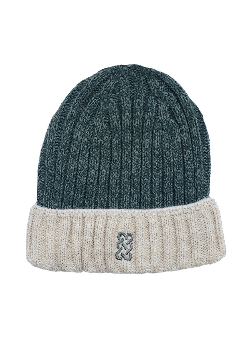 Patrick Francis Sustainable Collection Green and Cream Melange Rib Knit ...