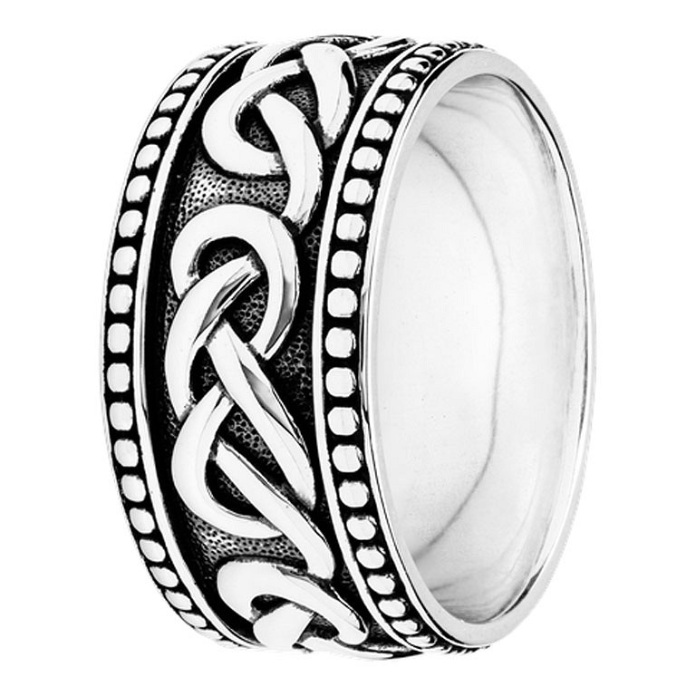 Spirit of the Celt Earth Collection Sterling Silver Gents Celtic Band ...