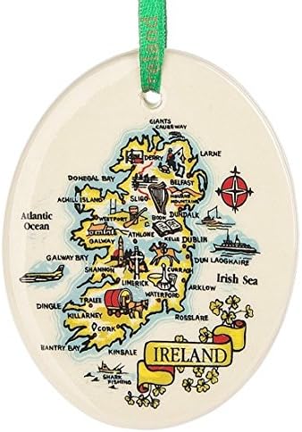 Fine Bone China Oval Ornament - Irish Map - Irish Jewelry | Irish Store ...