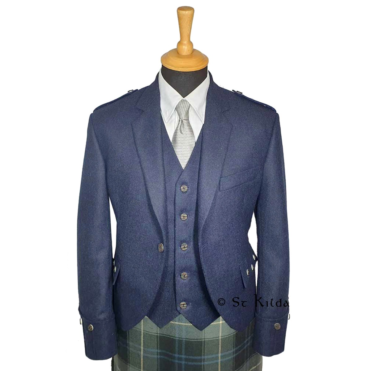 Argyll Jacket and Vest Elgin Blue Tweed - Irish Jewelry | Irish Store ...