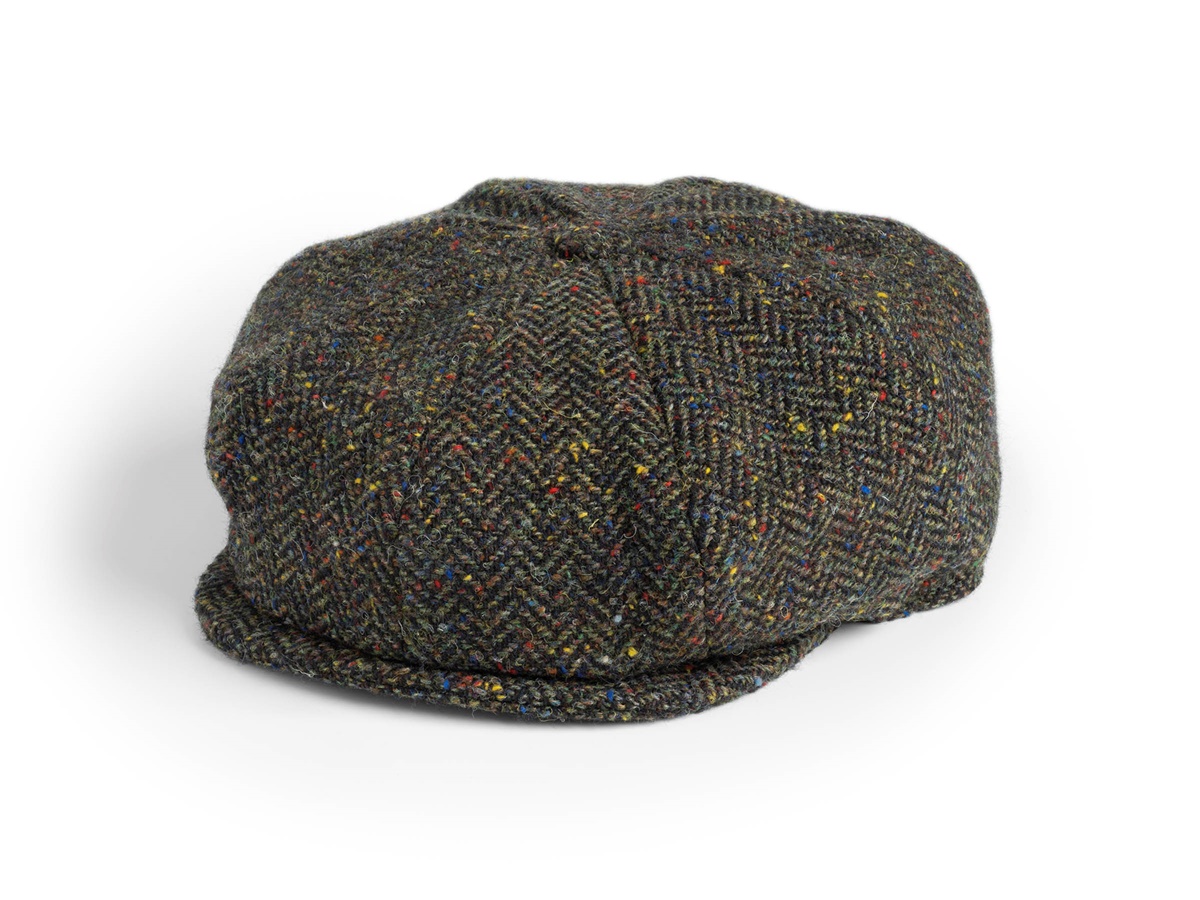 Hanna Connery Tweed Cap, Harris Scottish Tweed Herringbone with ...