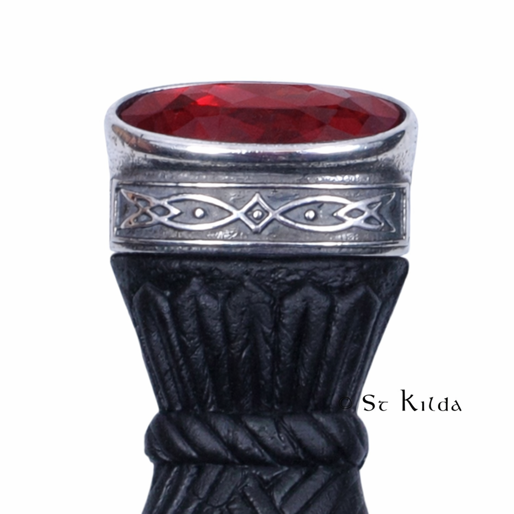 Celtic Dress Sgian Dubh with Ruby Stone Top - Irish Jewelry | Irish ...